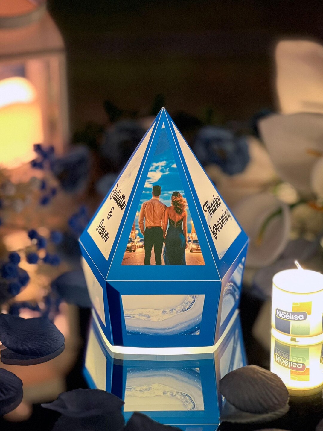 Set of 10 Custom Lantern Light Photo, Diamond Shape Souvenir ...