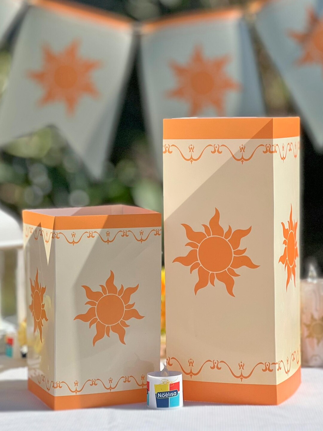 Set of 6 Tangled Lantern Luminaries, Rectangular Table Center Lights ...
