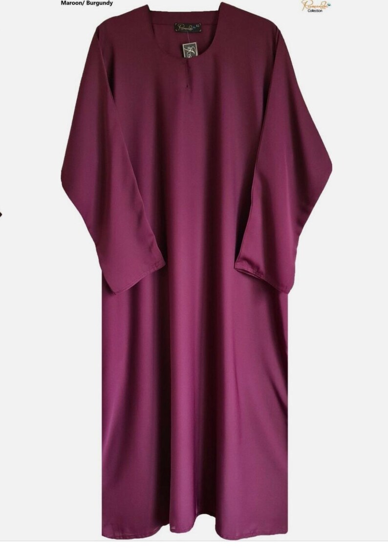 Maroon/burgundy Regular Fit Plain Dubai Abaya/burqa With Pocket Made by ...