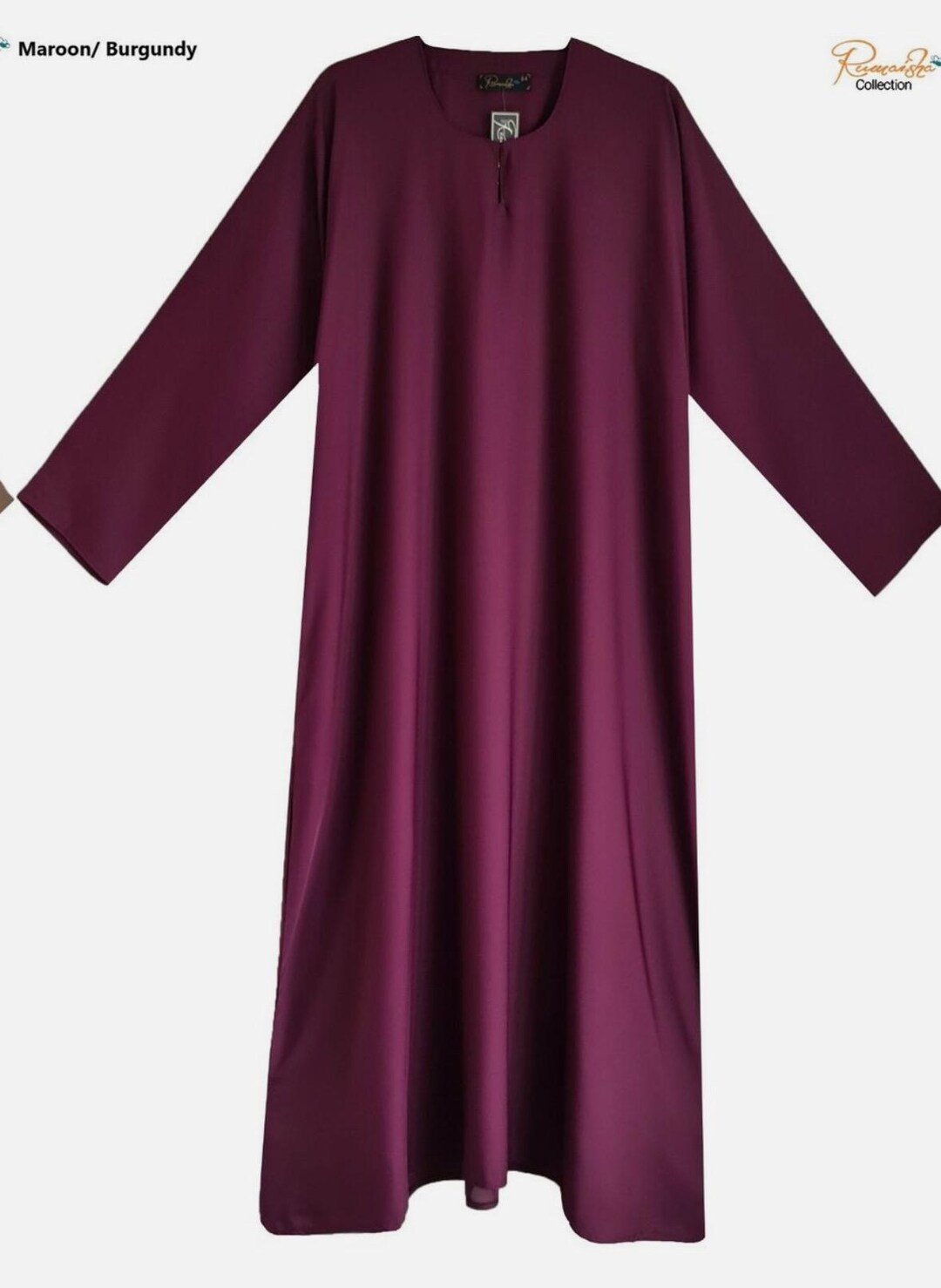 Maroon/burgundy Regular Fit Plain Dubai Abaya/burqa With Pocket Made by ...