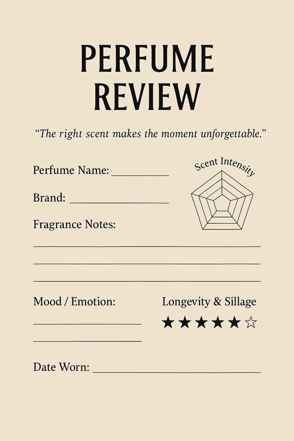 Perfume Tracker: Printable Fragrance Journal, Scent Wishlist (PDF ...