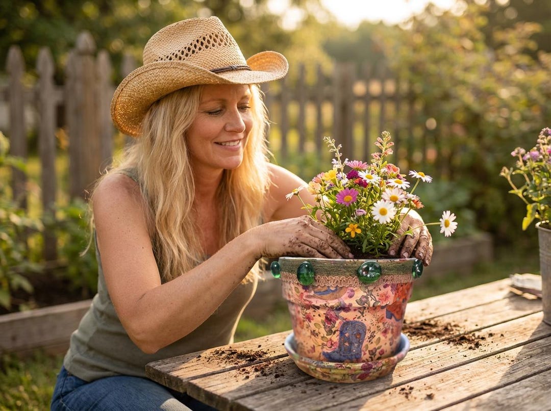 Country Flower Pot – Western Décor Planter - Etsy