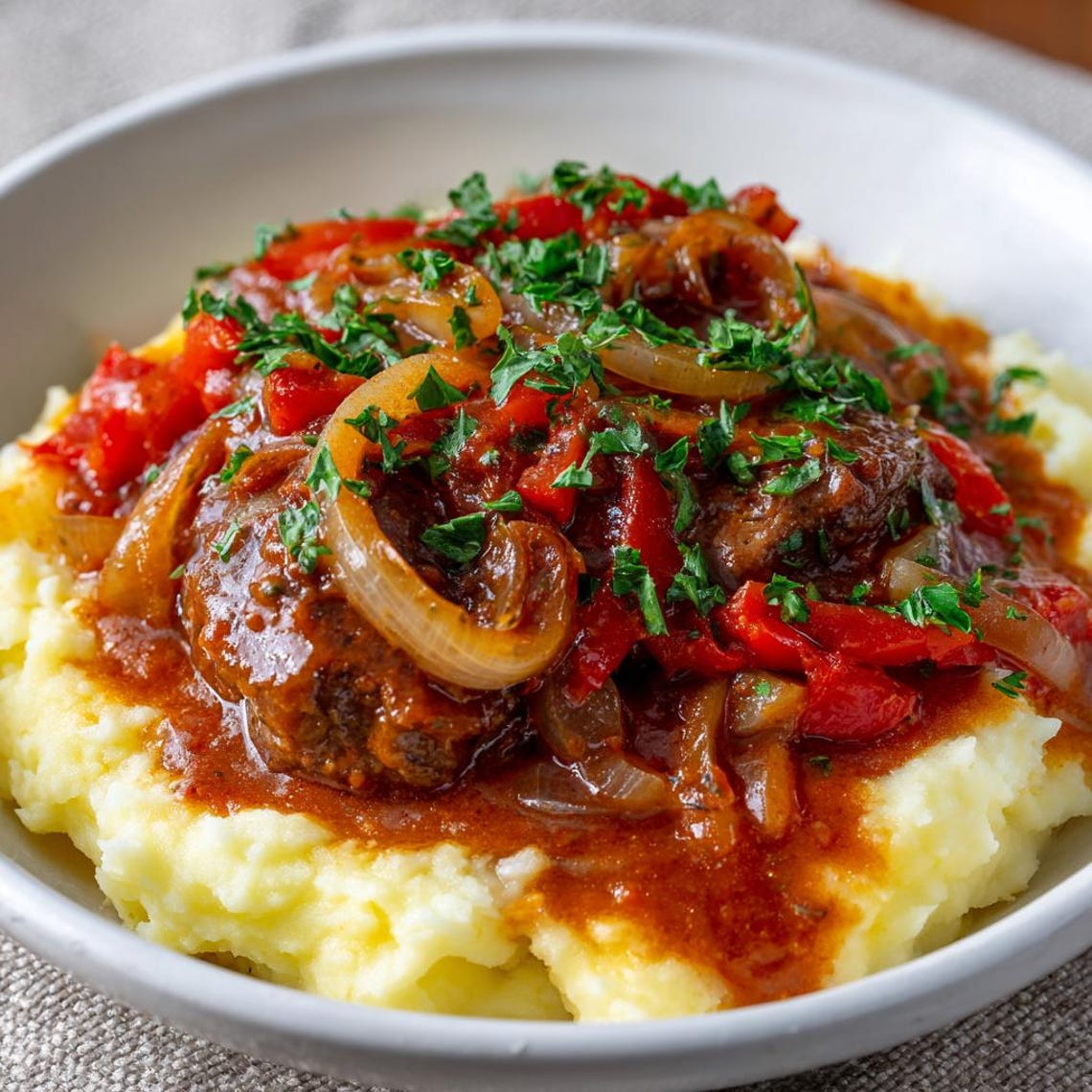 Swiss Steak Recipe | Tender Braised Beef, Tomato Gravy (digital ...