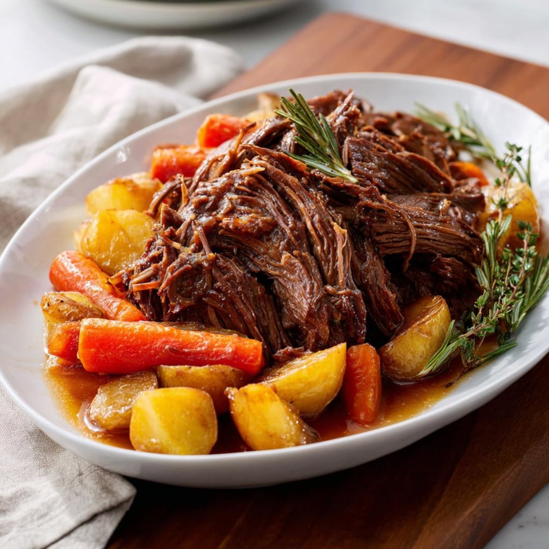 Slow Cooker Roast Beef Recipe | Easy Braised Chuck Roast (digital ...