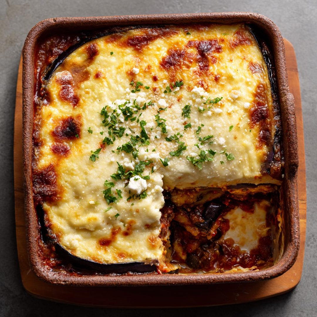 Authentic Greek Moussaka Recipe | Layered Eggplant Casserole (digital ...