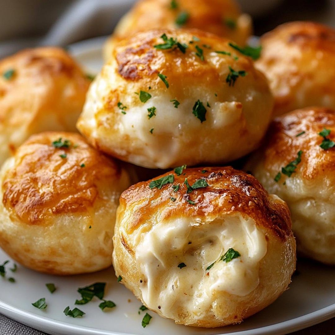 Chicken Alfredo Cheesy Puffs Recipe | Easy Appetizer (digital Download ...
