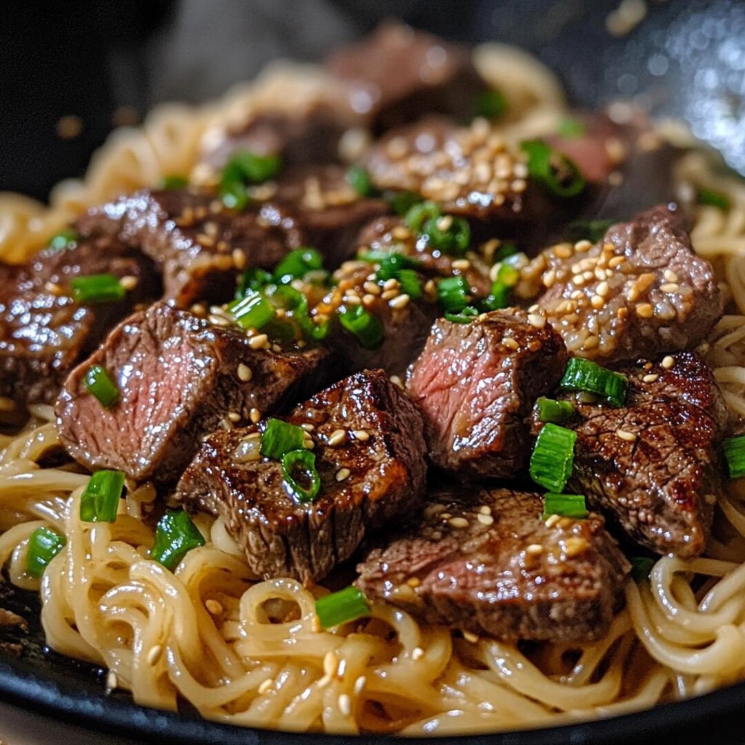 Garlic Butter Steak Lightning Noodles Recipe | Quick Skillet Dinner ...