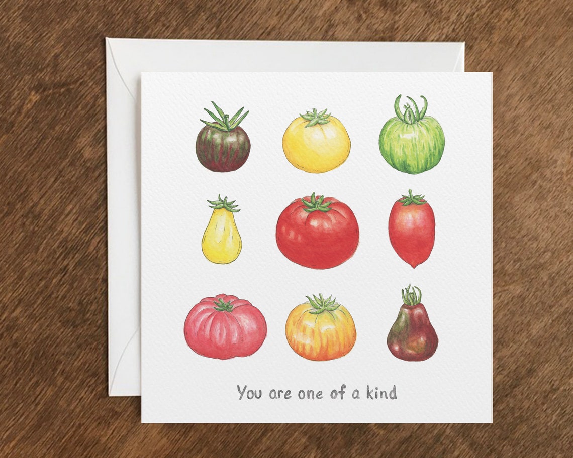 One of a Kind Tomato Greeting Card Tomato Thank You Heirloom - Etsy