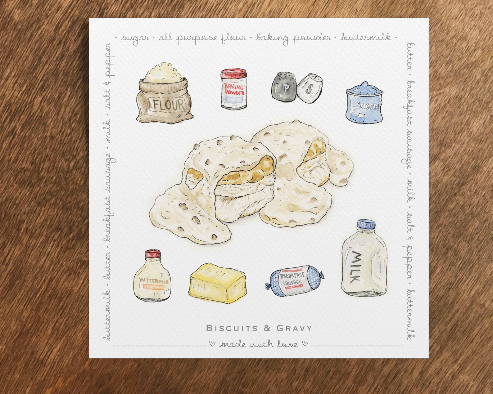 Biscuit and Gravy Card Biscuit Thank You Biscuit and Gravy - Etsy