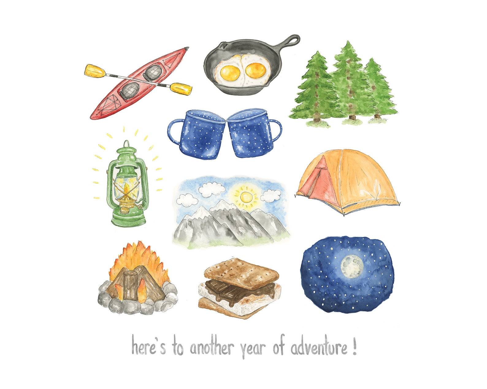 Another Year of Adventure Card, Camping Birthday, Camping Anniversary ...