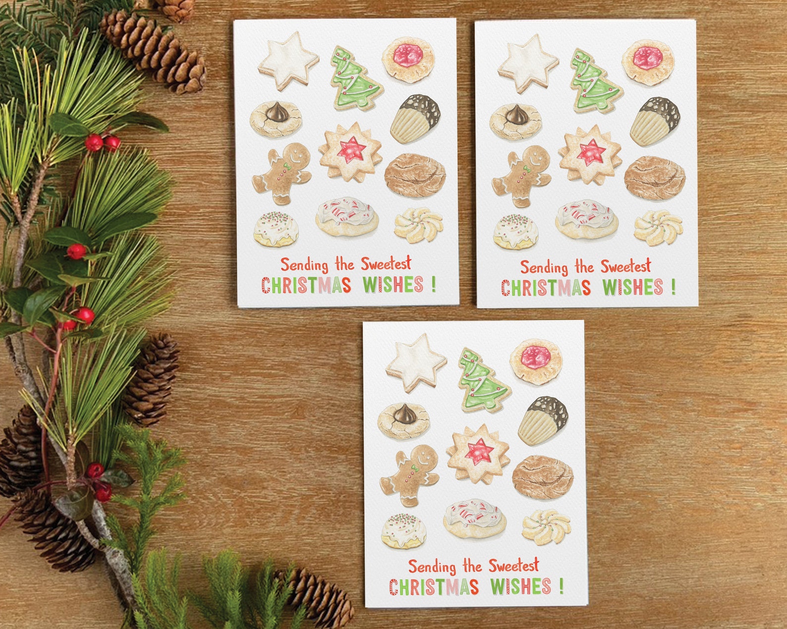 Assorted Holiday Cookie Card Christmas Cookies Card Holiday - Etsy