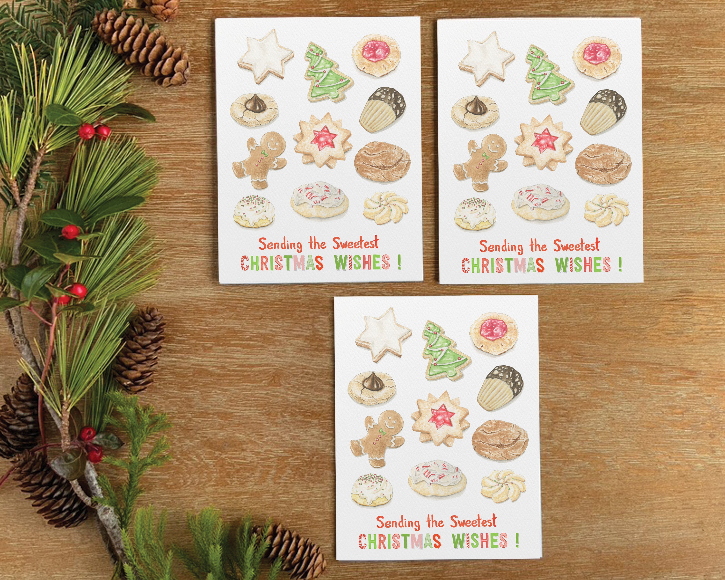 Assorted Holiday Cookie Card Christmas Cookies Card Holiday - Etsy UK