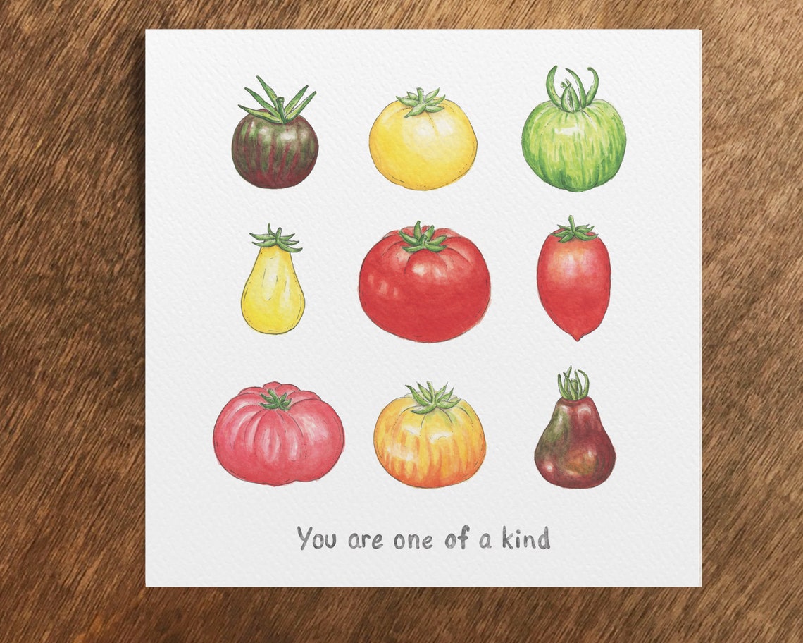 One of a Kind Tomato Greeting Card Tomato Thank You Heirloom - Etsy