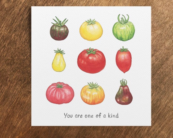 One of a Kind Tomato Greeting Card Tomato Thank You Heirloom - Etsy