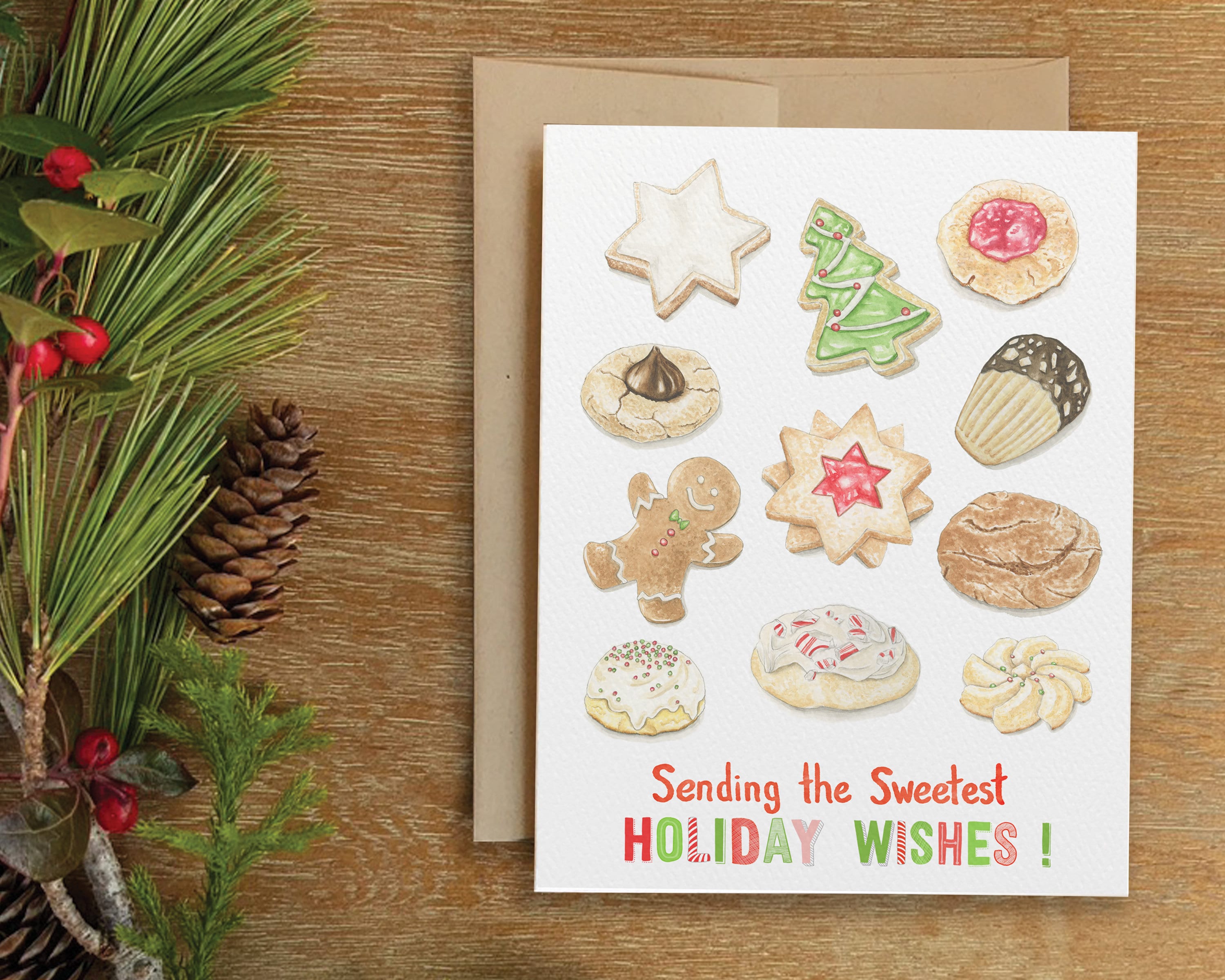 Assorted Holiday Cookie Card Christmas Cookies Card Holiday - Etsy UK