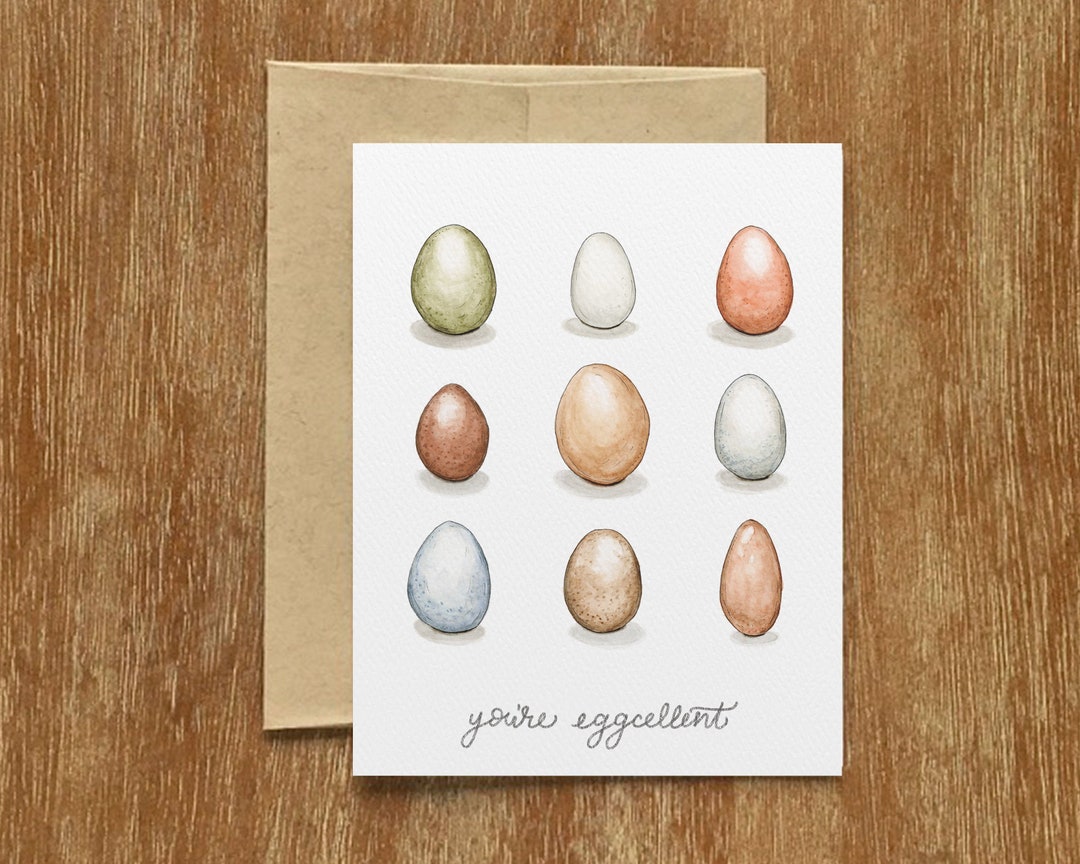 You're Eggcellent Card, Egg Thank You, Eggcellent Card, Egg Pun Card ...