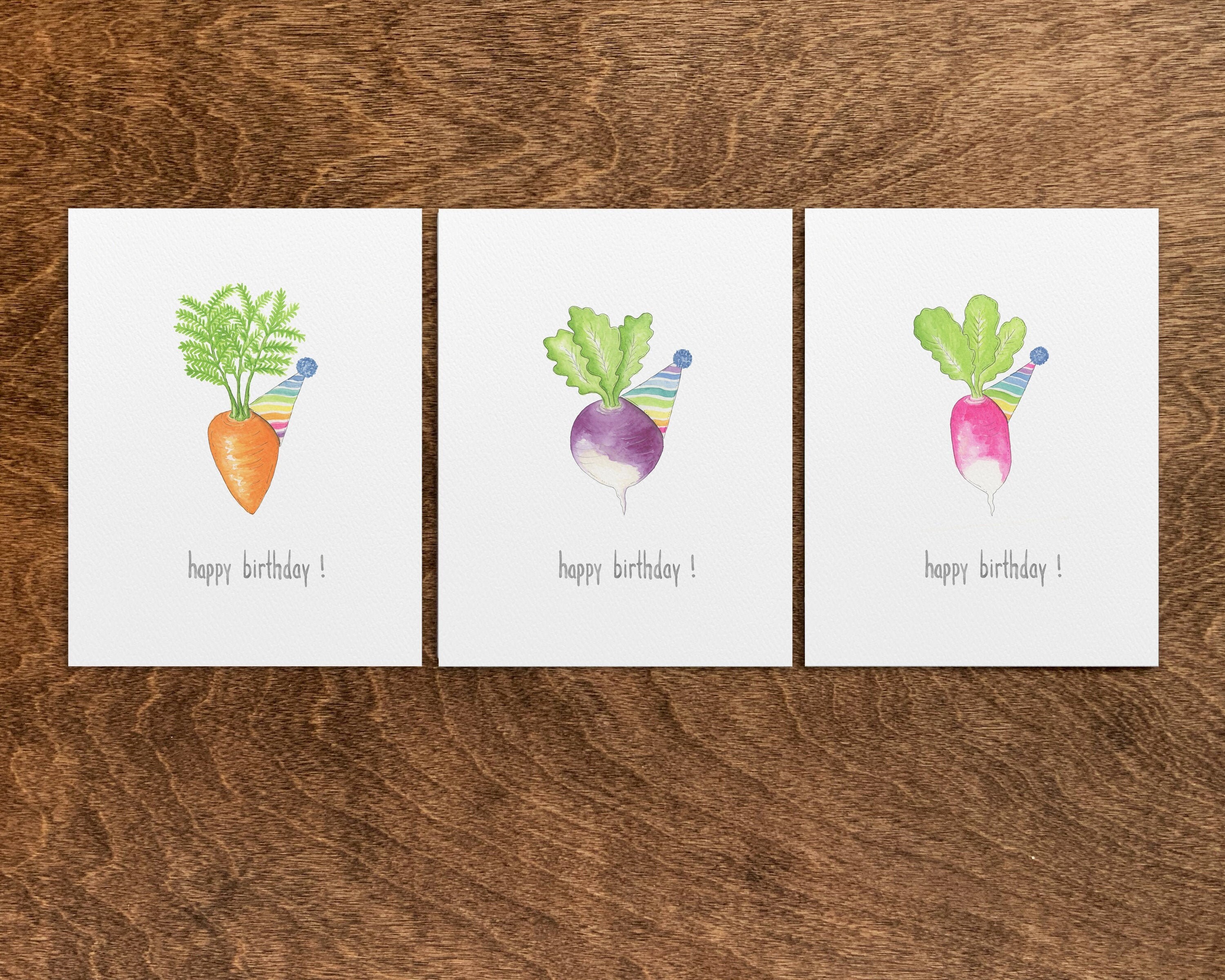 Veggie Birthday Set, Carrot Birthday, Turnip Birthday, Radish Birthday ...