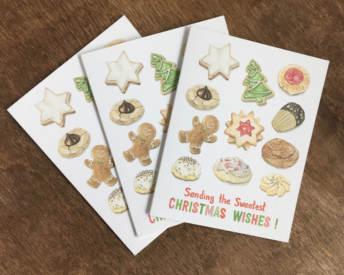 Assorted Holiday Cookie Card Christmas Cookies Card Holiday - Etsy UK