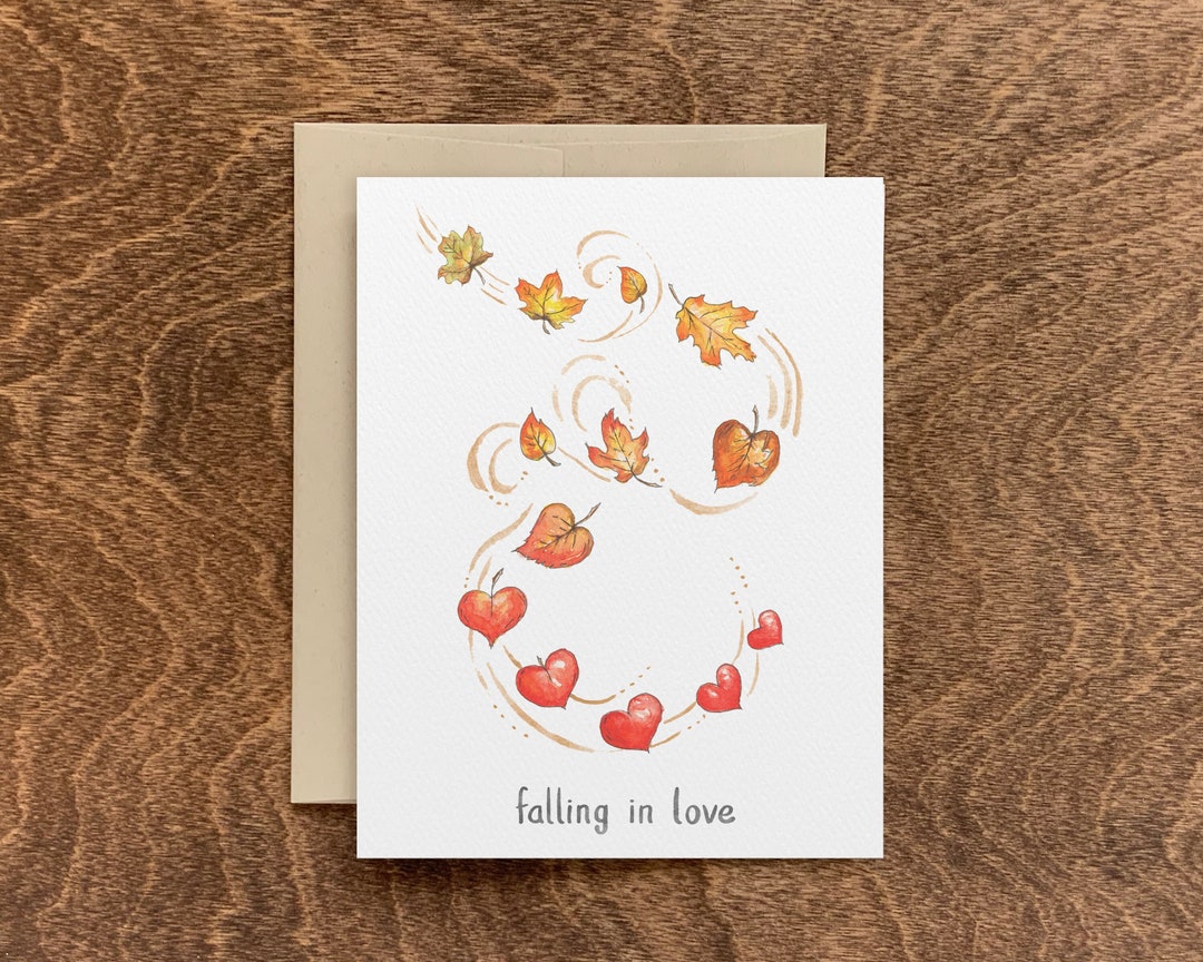 Falling in Love Card, Fall in Love Anniversary, Fall Love Card, Fall ...