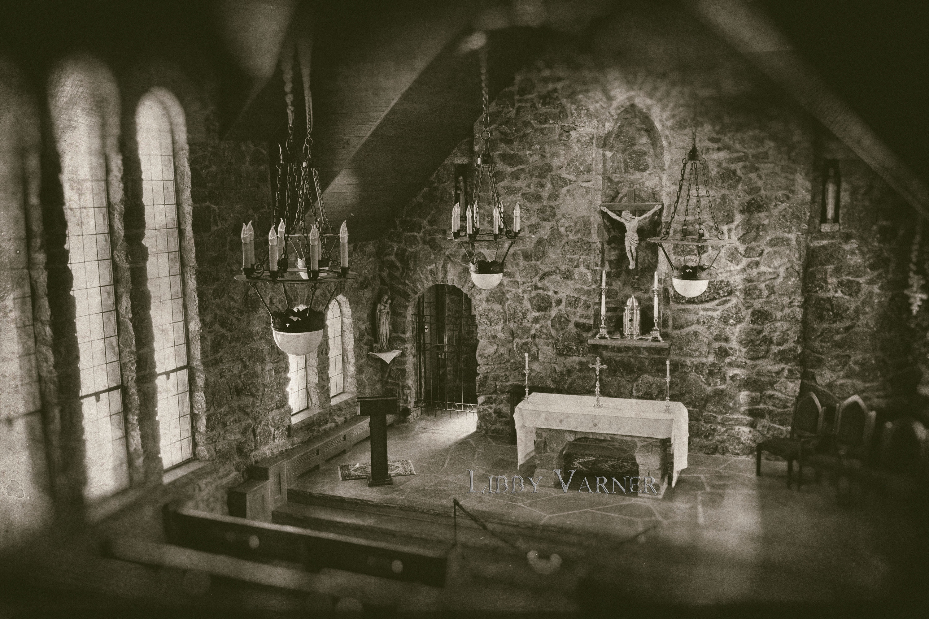 Old Stone Chapel Creepy Sepia Photograph - Free Shipping in US- - Etsy