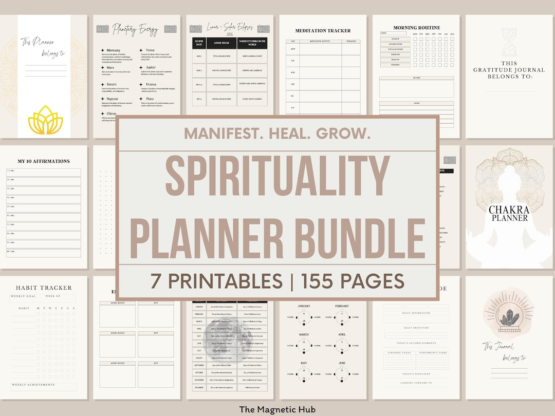 Spirituality Planner Printable Bundle | Manifestation Journal | Chakra ...