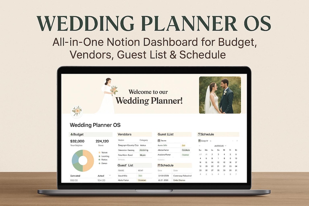 Checklist, Planner, Dashboard, Guest List. Wedding Planner Notion ...