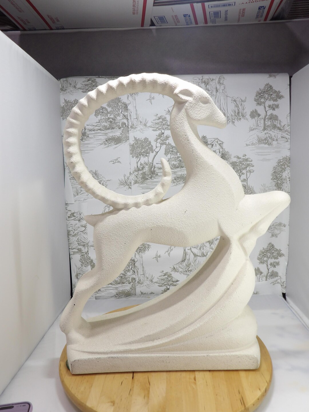 Vintage Haeger Pottery Gazelle Art Deco Ceramic Textured Glaze Statue ...