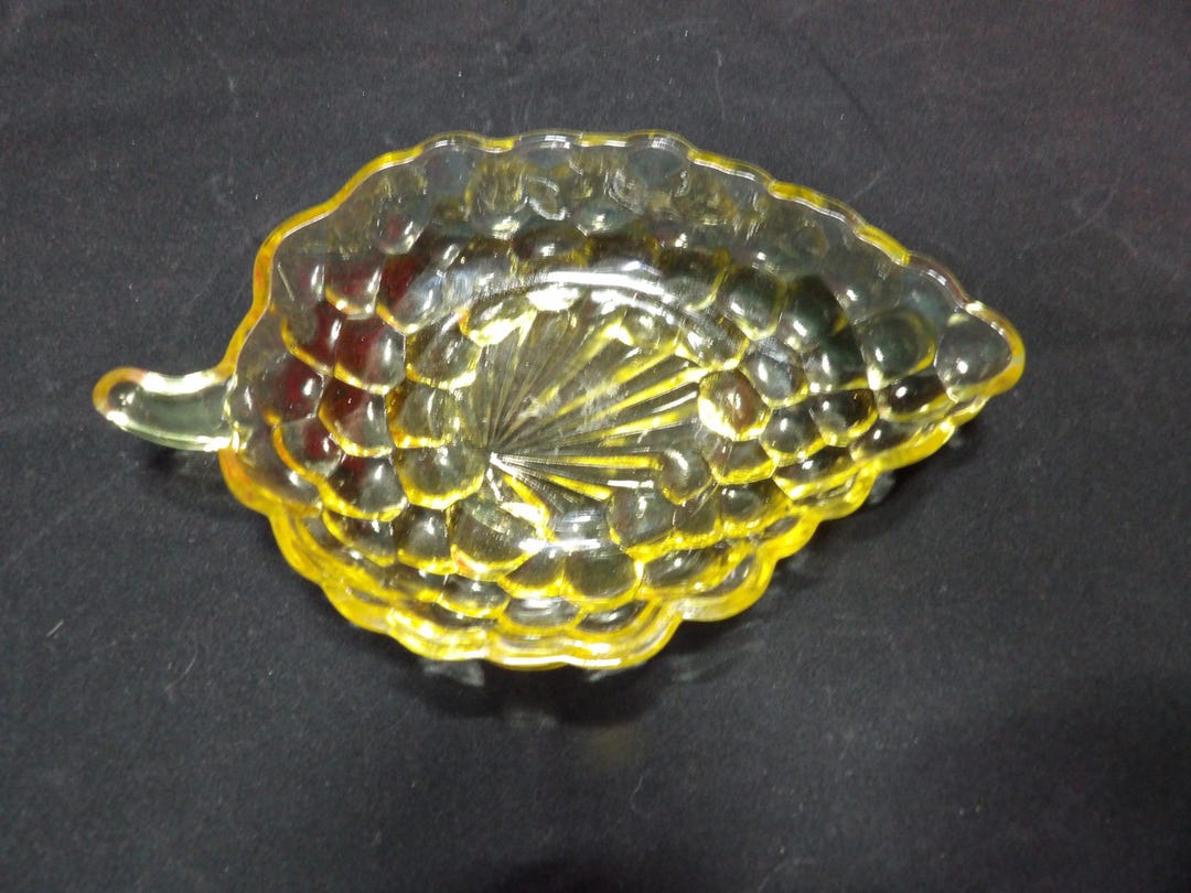 Vintage Depression Glass Yellow Grape Dish - Etsy
