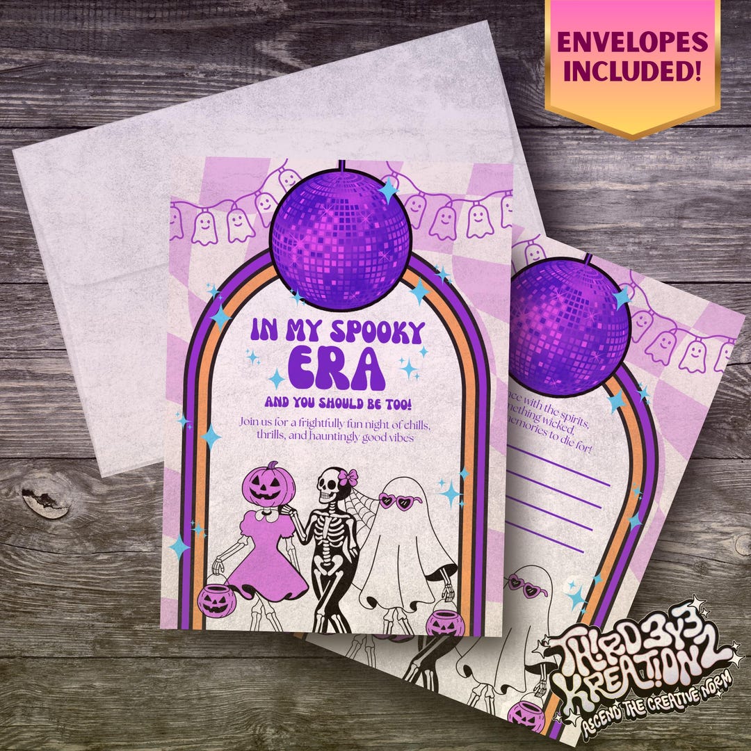 Spooky Era Halloween Invitations – Fill-in Party Cards - Etsy