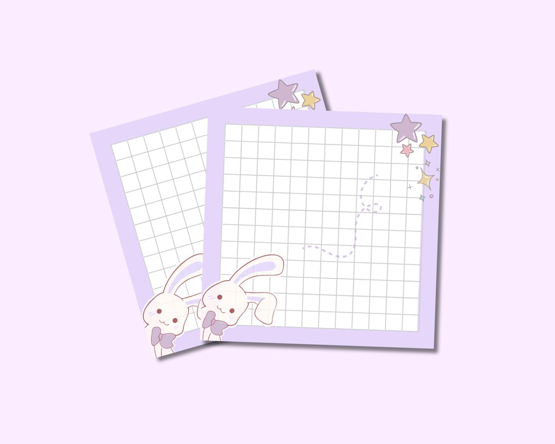 Light Violet Rabbit Pocket Notepad | Pastel Handmade Mini Notepad| 8 ...