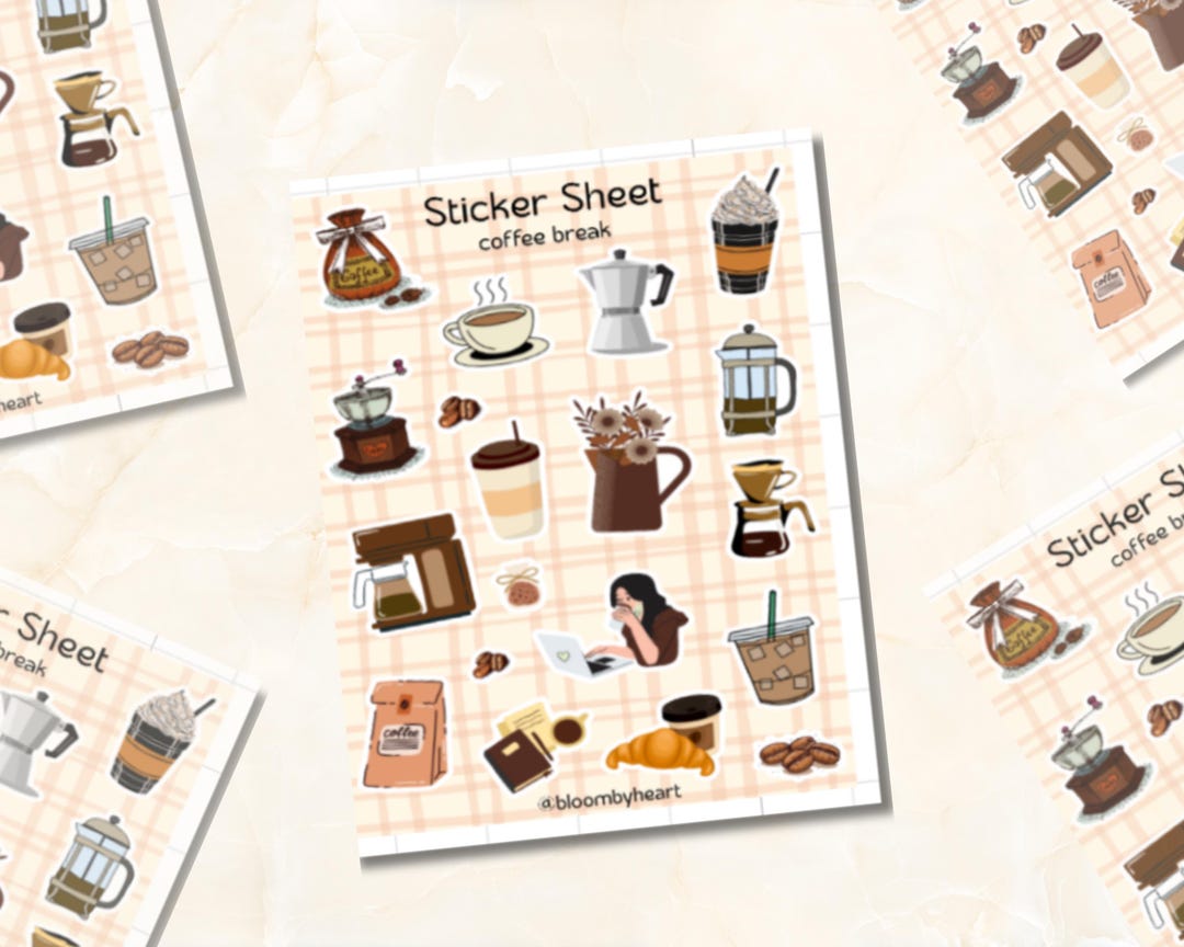 Cozy Coffee Break Sticker Sheet: Cafe Planner Stickers - Etsy