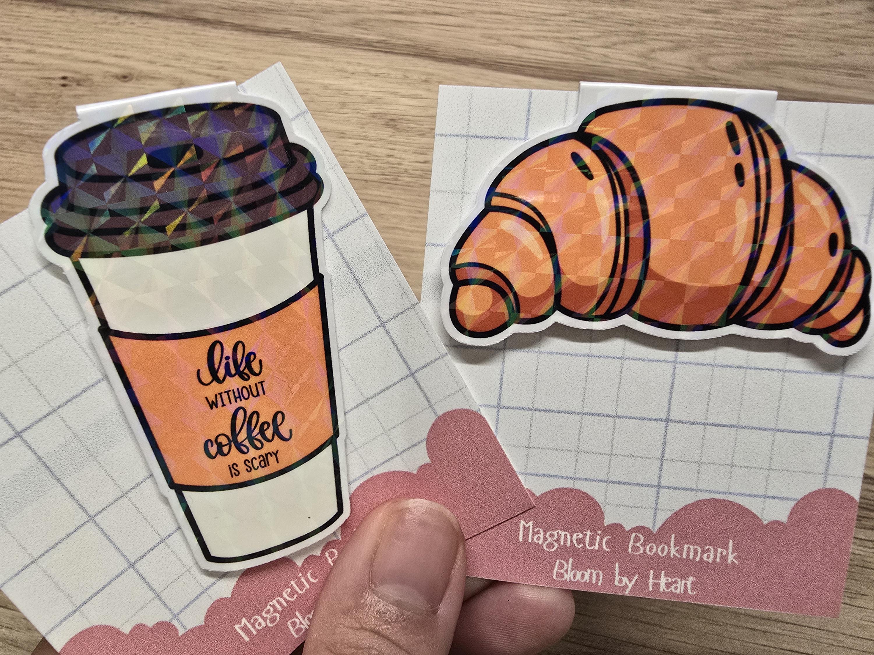 Cozy Café Magnetic Bookmarks Set – 5 Coffee & Sweet Treat Reading ...