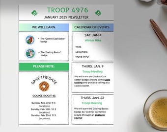 Girl Scout Newsletter Template - Etsy