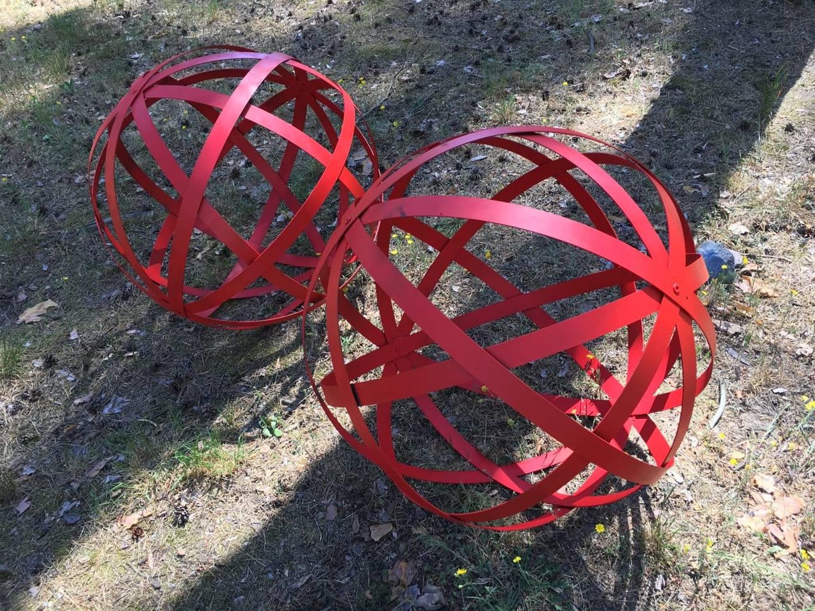 Brutal Metal Garden Ball, Bolted Sculpture Country Classic for Garden ...