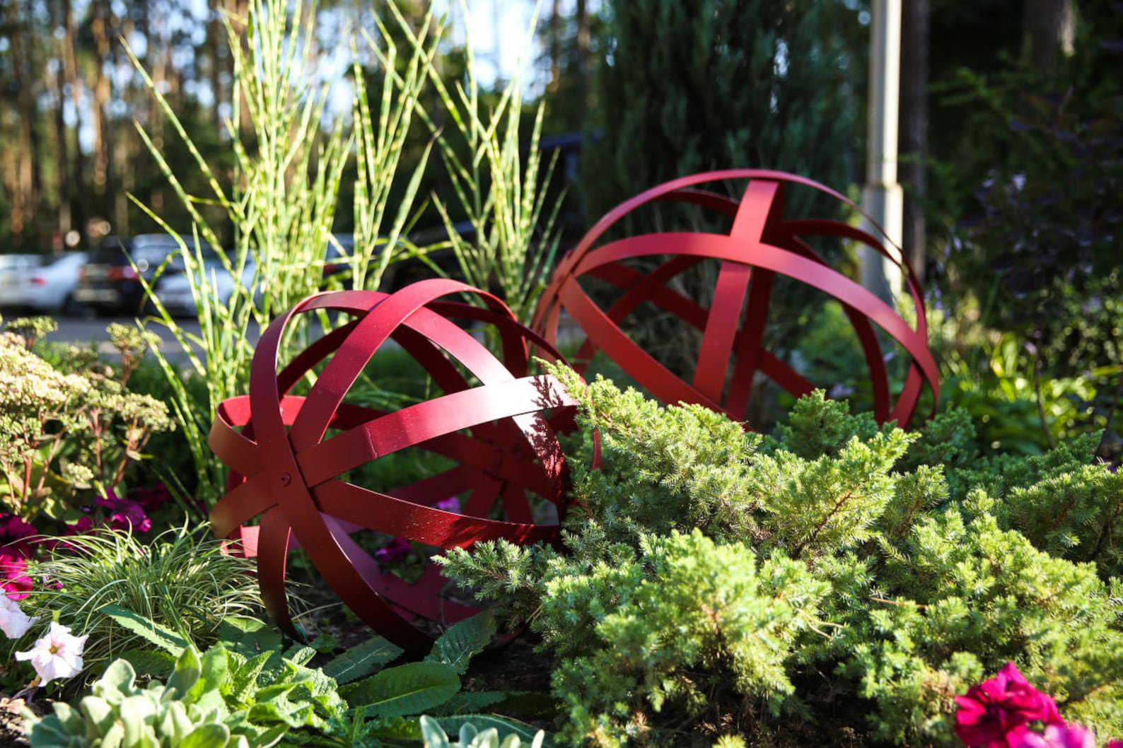 Brutal Metal Garden Ball, Bolted Sculpture Country Classic for Garden ...