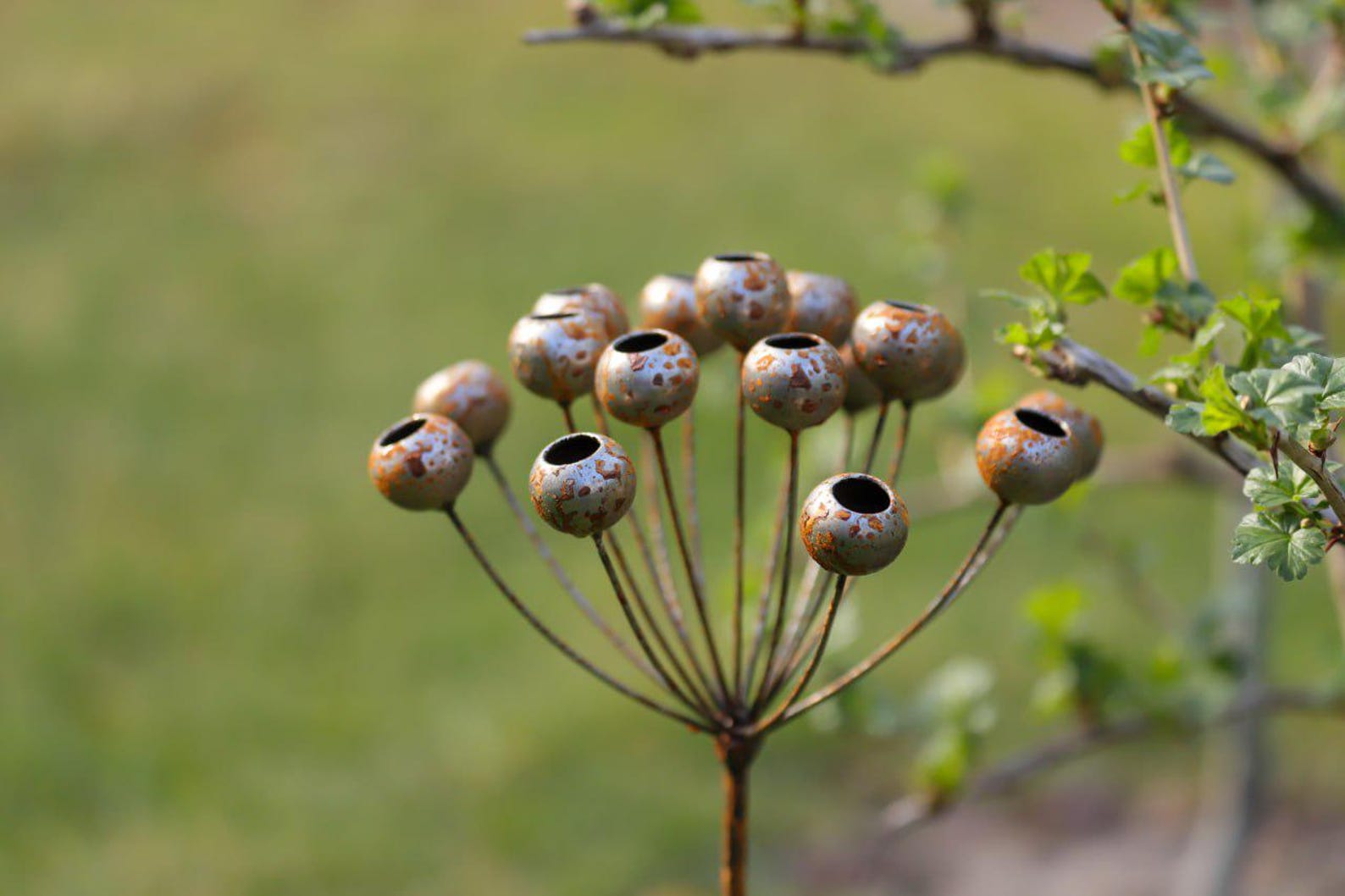 Rustic Metal Flower Garden Stake: Handmade Exotic Bloom. - Etsy