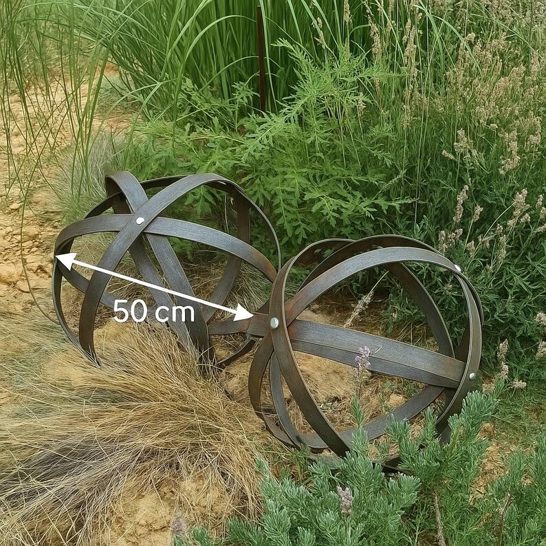 Brutal Metal Garden Ball, Bolted Sculpture Country Classic for Garden ...