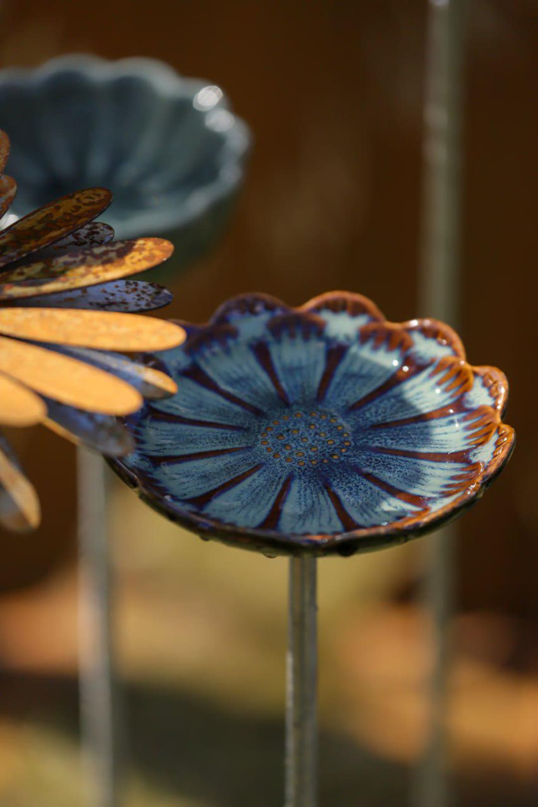 Handmade Ceramic Bird Bath, Glazed Porcelain Garden Decor, Gardening, A ...