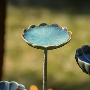 Handmade Ceramic Bird Bath, Glazed Porcelain Garden Decor, Gardening, A ...