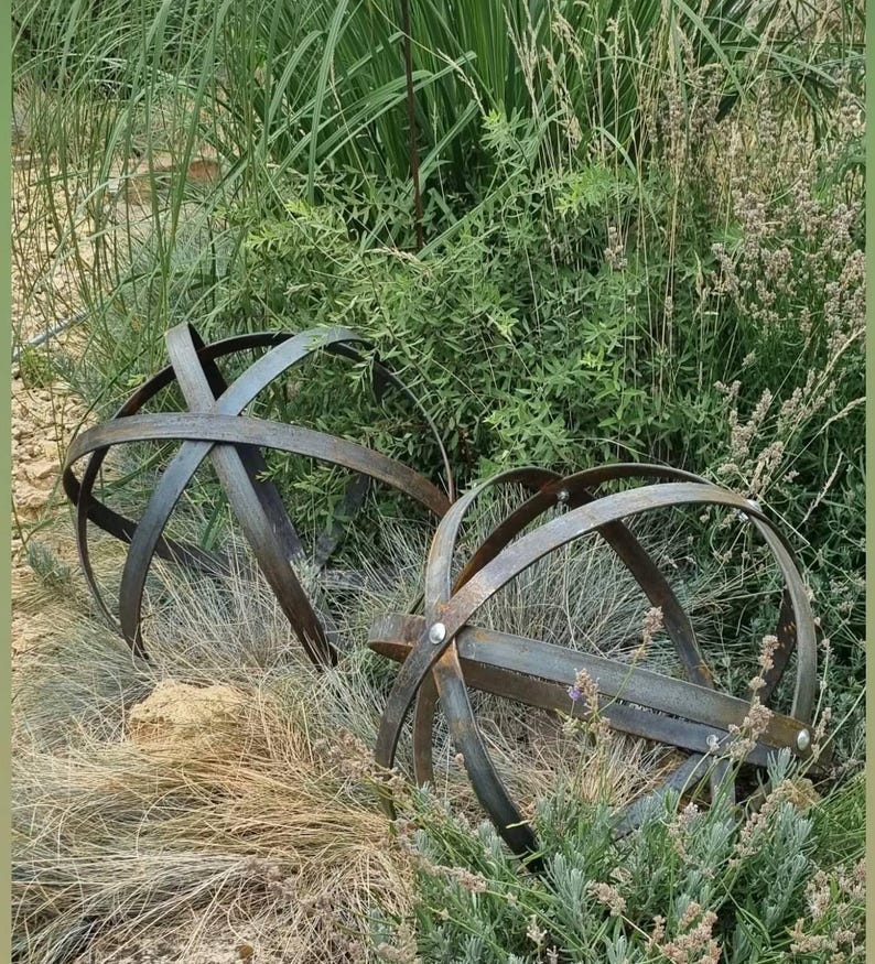 Brutal Metal Garden Ball, Bolted Sculpture Country Classic for Garden ...