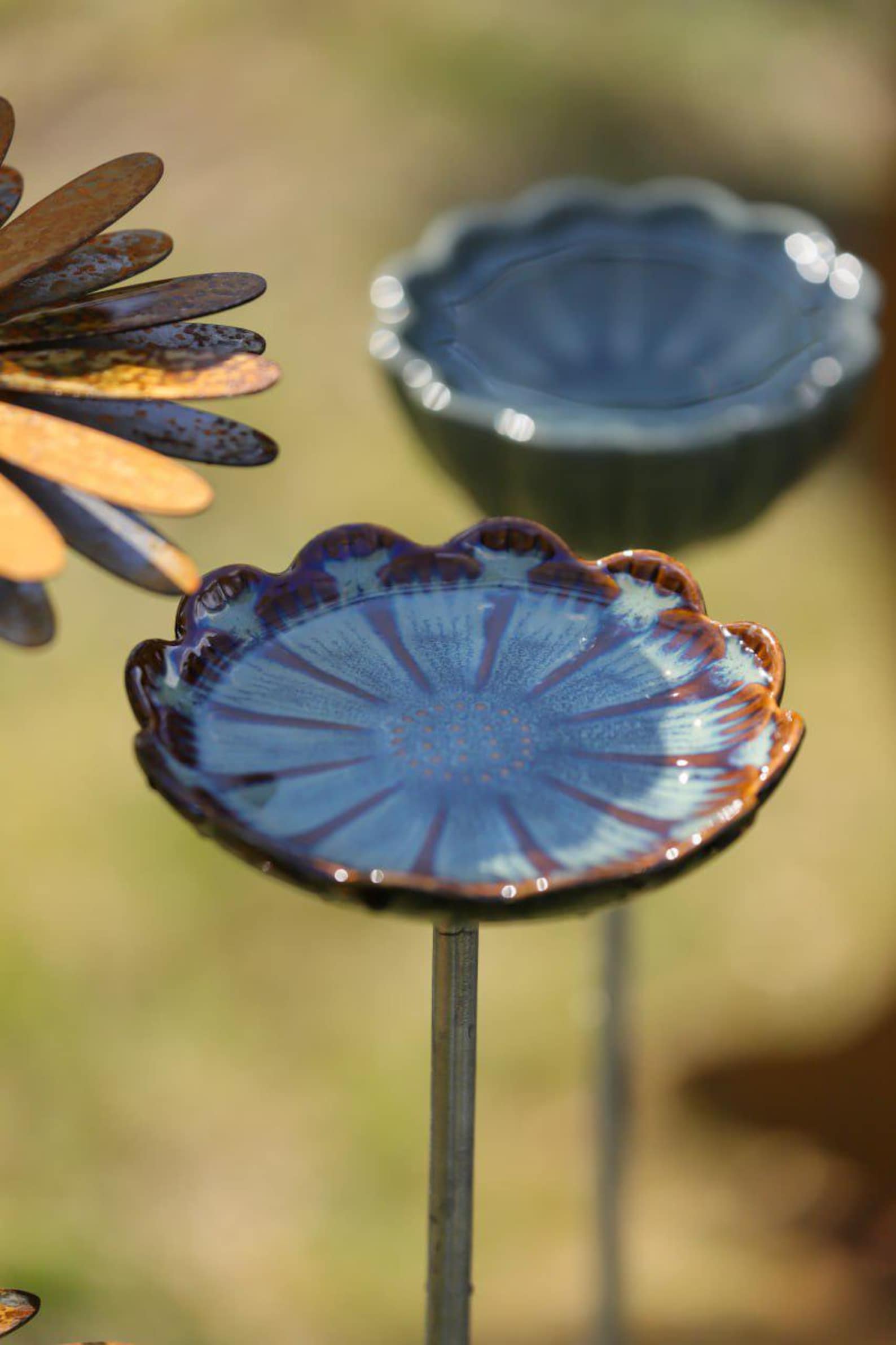 Handmade Ceramic Bird Bath, Glazed Porcelain Garden Decor, Gardening, A ...