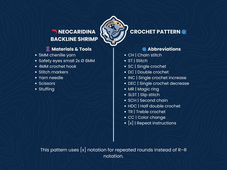 Neocaridina Backline Shrimp Crochet Pattern | Aquarium Dwarf Shrimp ...