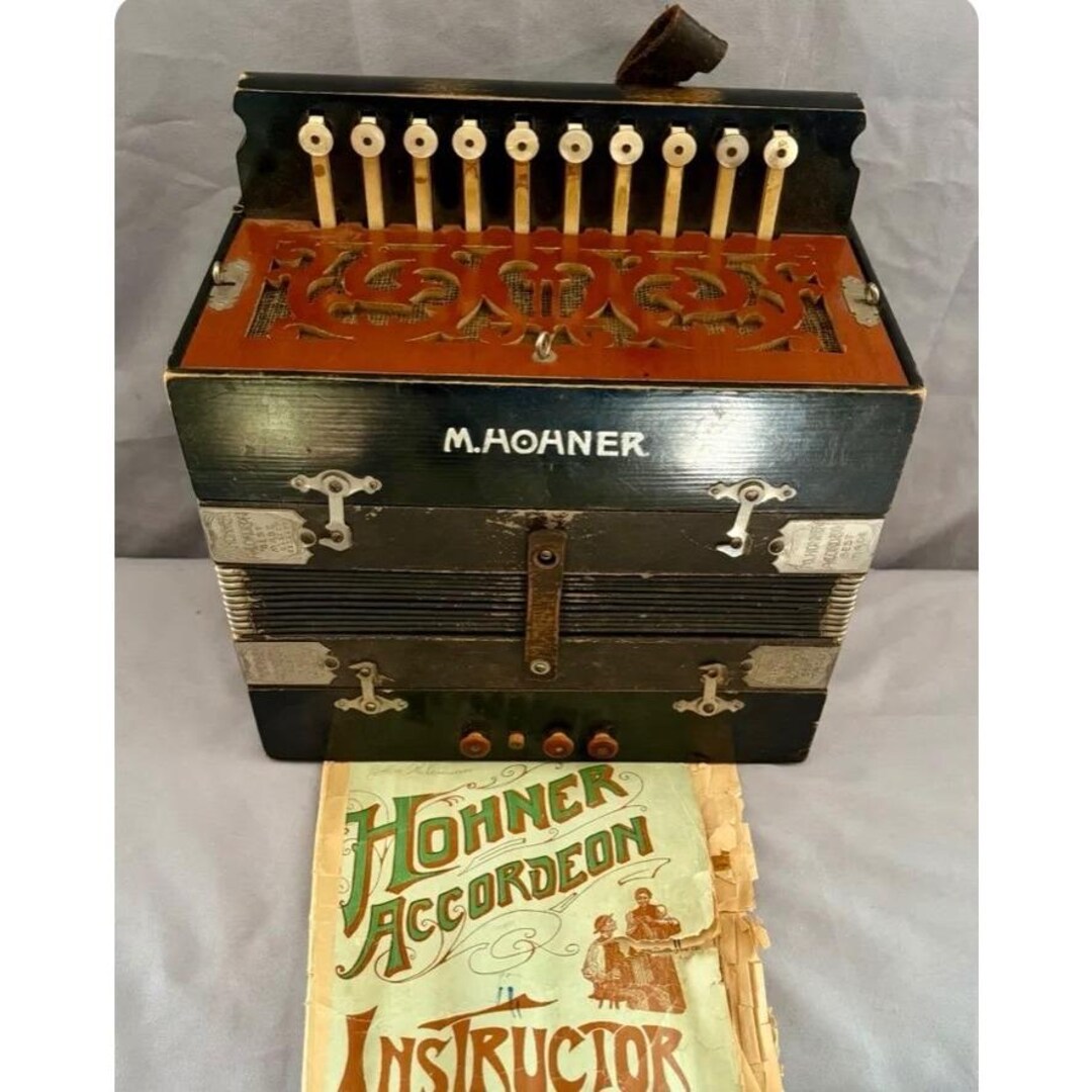 Vtg M Hohner Button Accordion Made in Germany W/ Original Instruction ...