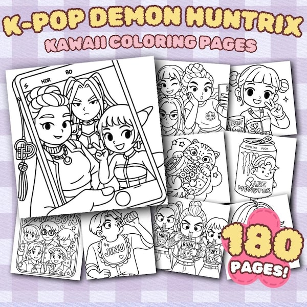 Huntrix Coloring Pages - Etsy
