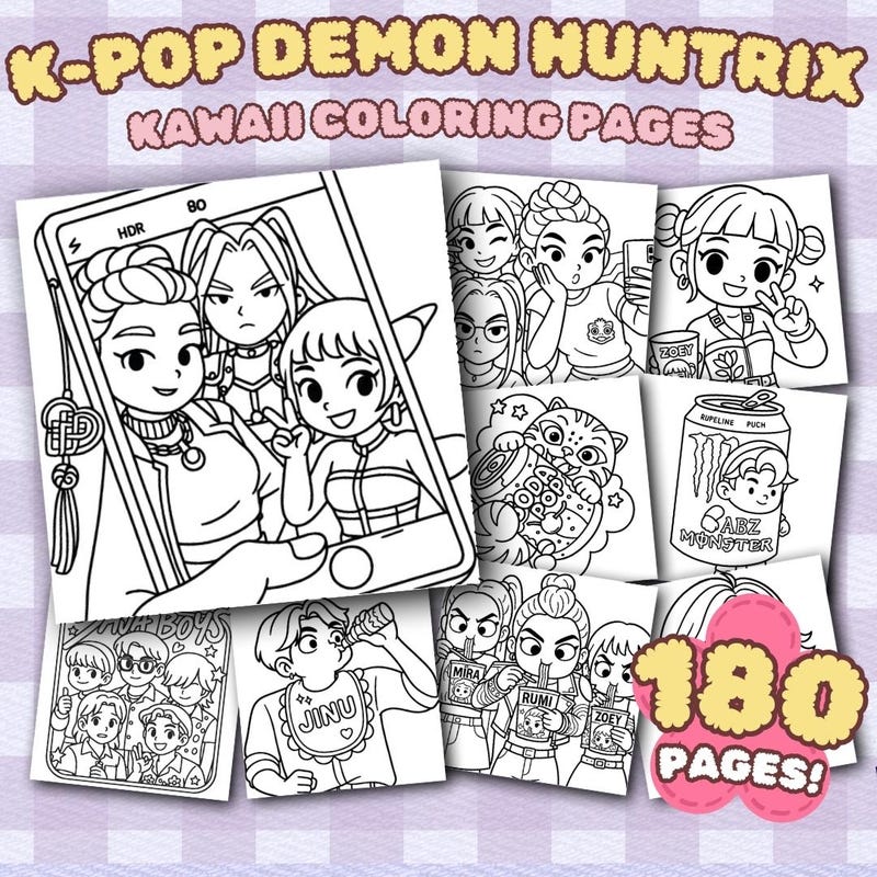 Huntrix Coloring Pages - Etsy
