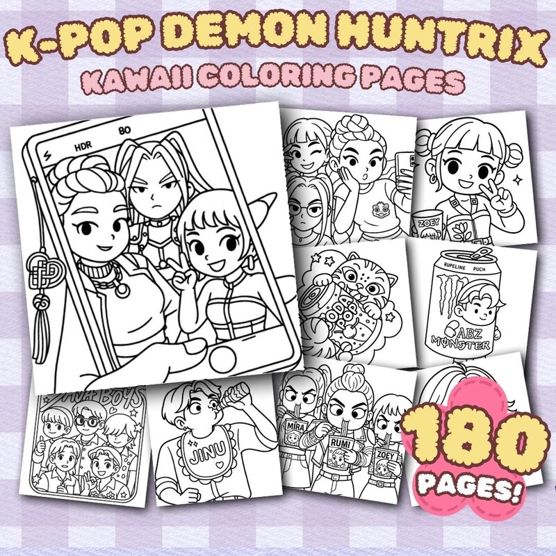 Coloring Pages Huntrix Etsy Coloring Pages Huntrix Etsy