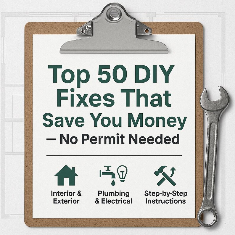 Top 50 DIY Fixes That Save You Money — No Permit Needed | Printable ...