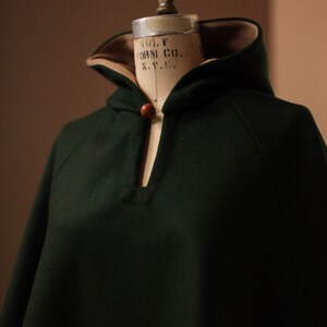 Womens Dark Green Wool Cape - Etsy