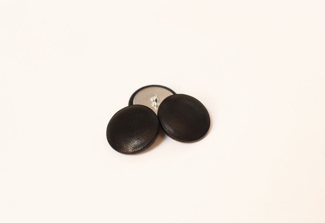 Black Leather Buttons (quantity 3) - Etsy