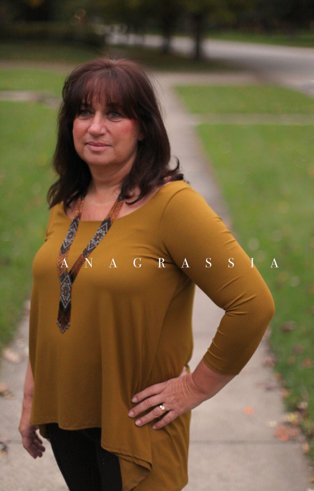 Solid Ochre Color the Banded Tunic - Etsy